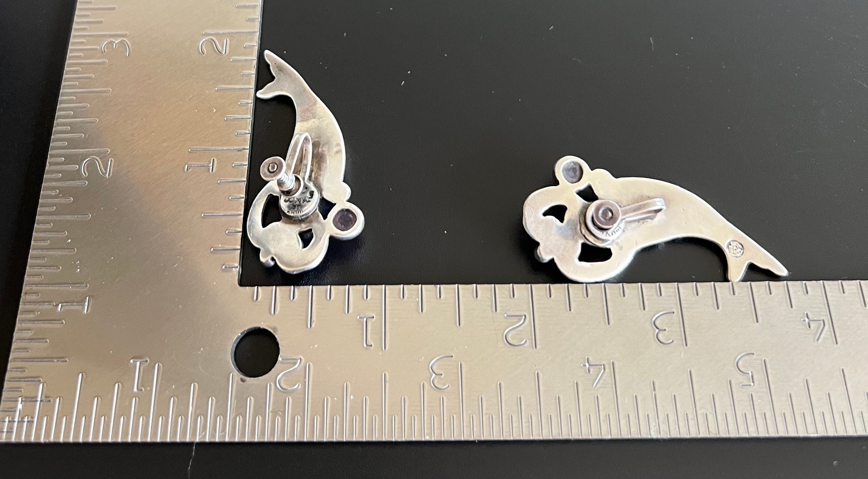Margot De Taxco Mexico Sterling Silver Amethyst Koi Fish Earrings No ...