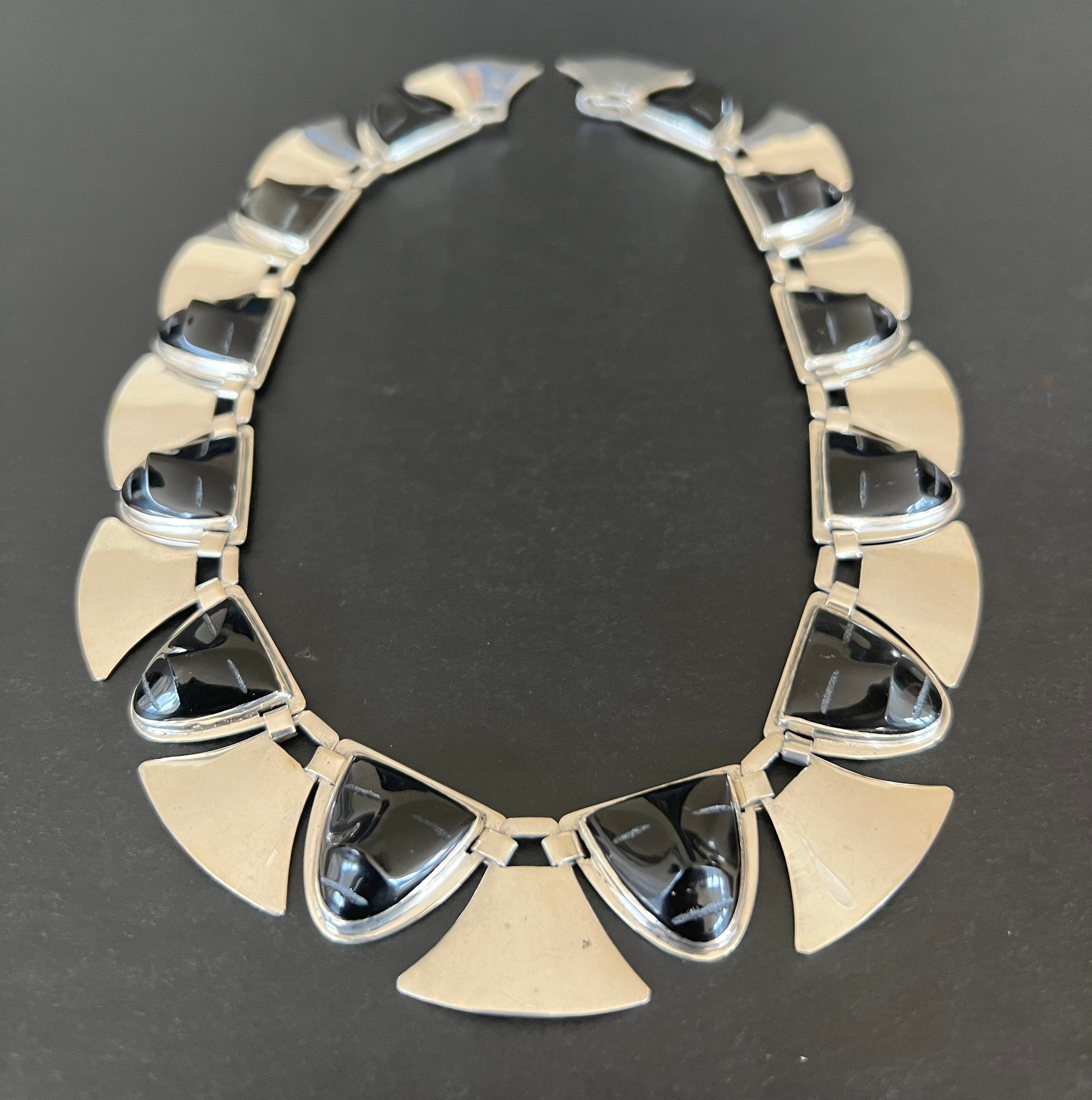 Fred Davis Taxco Mexico Sterling Silver Onyx Black Mask - Etsy