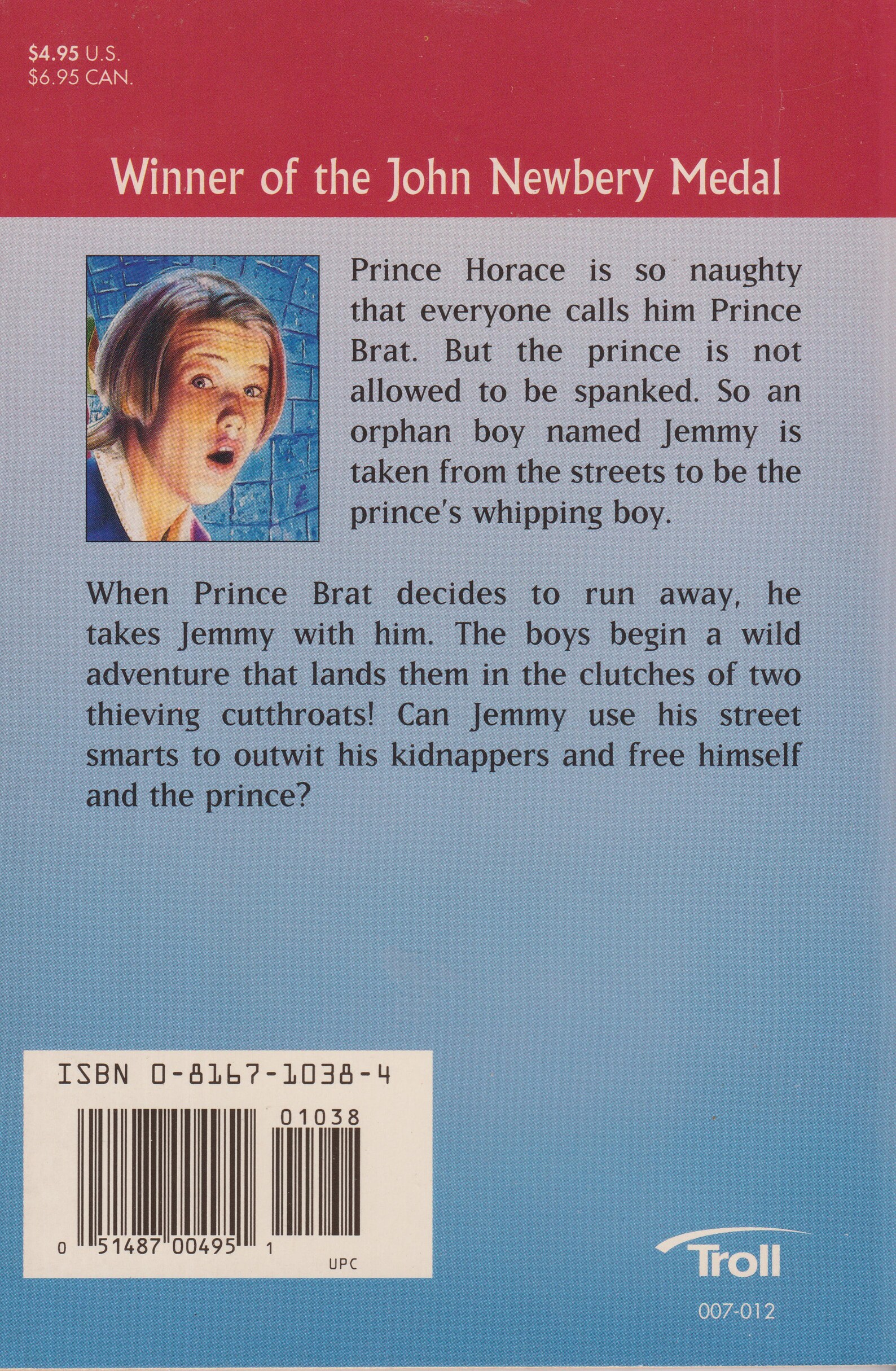 The Whipping Boy by Sid Fleischman paperback: Juvenile Fiction, Age 7 ...