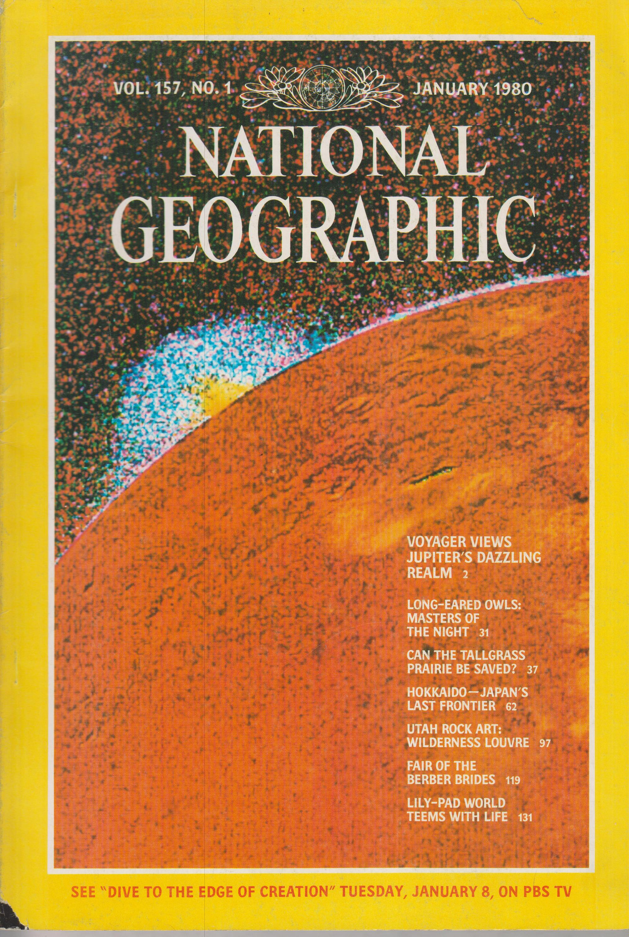 National Geographic January 1980 Voyager Views Jupiter, Owls, Tallgrass ...