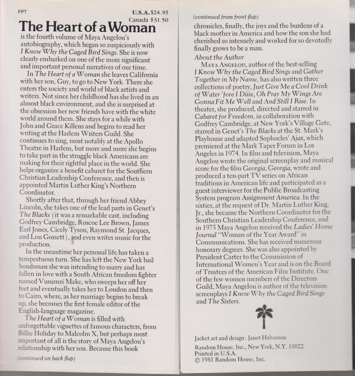 The Heart of a Woman by Maya Angelou (Hardcover: Nonfiction, Biography)