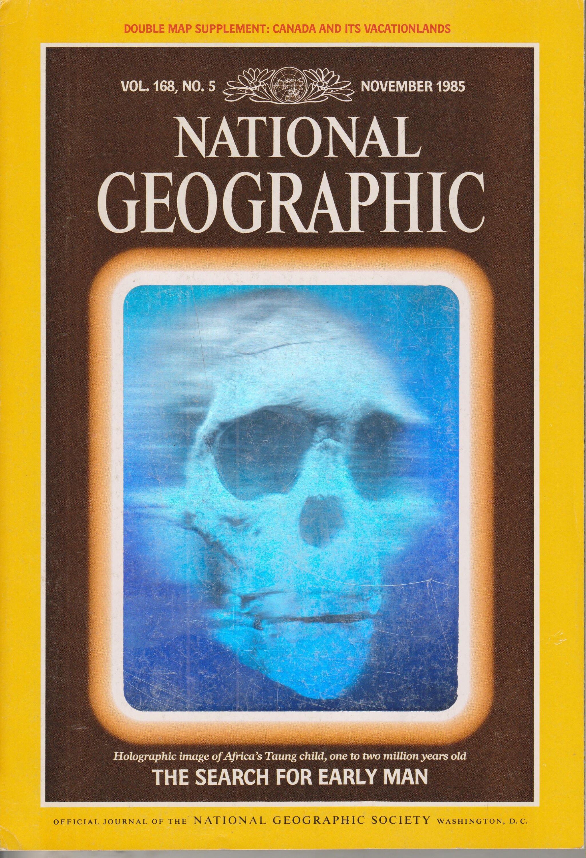 National Geographic (with map) November 1985 (Holographic Image) The ...