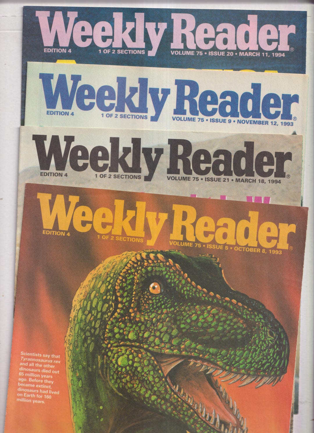 Weekly Reader Magazine Set: 1993-94 Dinosaurs, Africa, Antarctica - Etsy