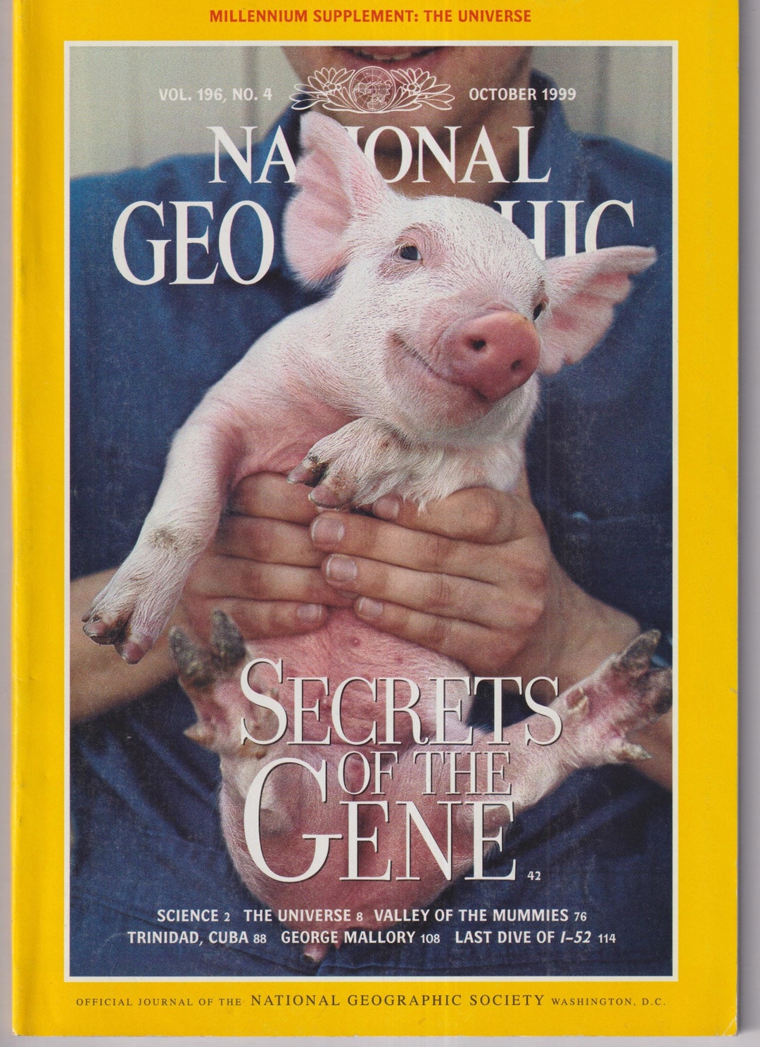 National Geographic (and Map) October 1999 Gene, Science, Mummies, Cuba ...