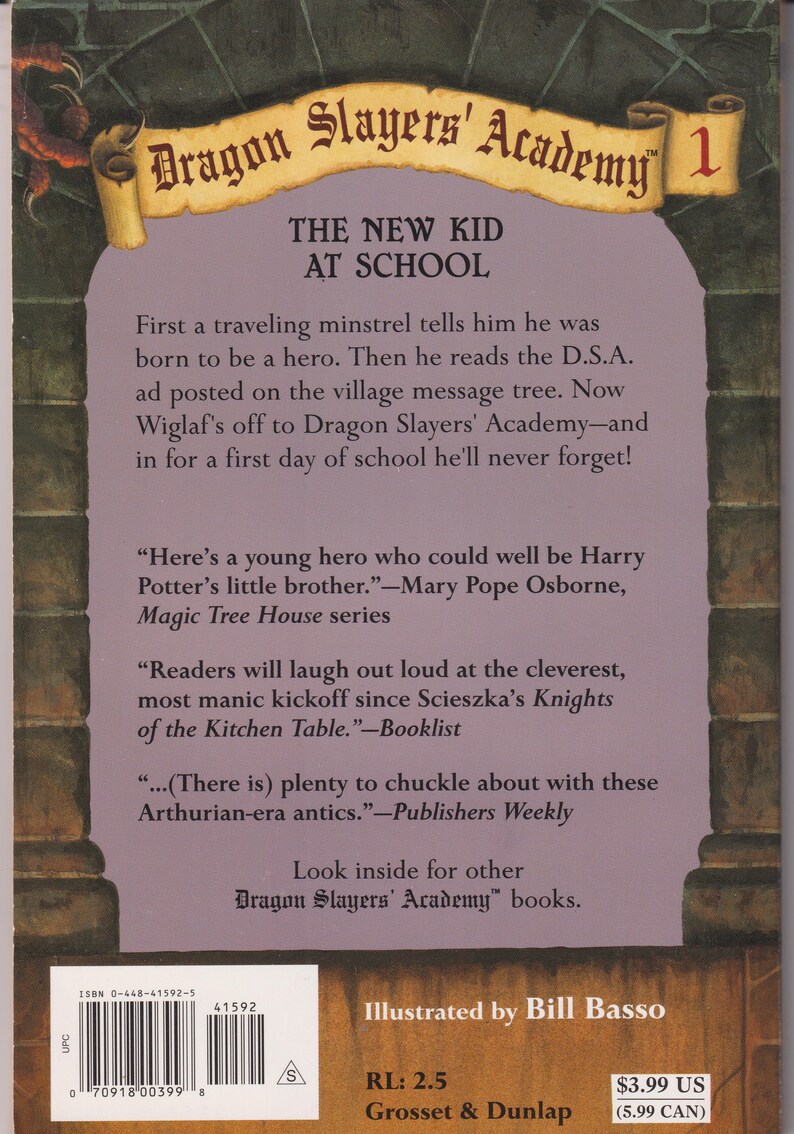 Dragon Slayers' Academy: the New Kid at School - 1997 Paperback - Etsy