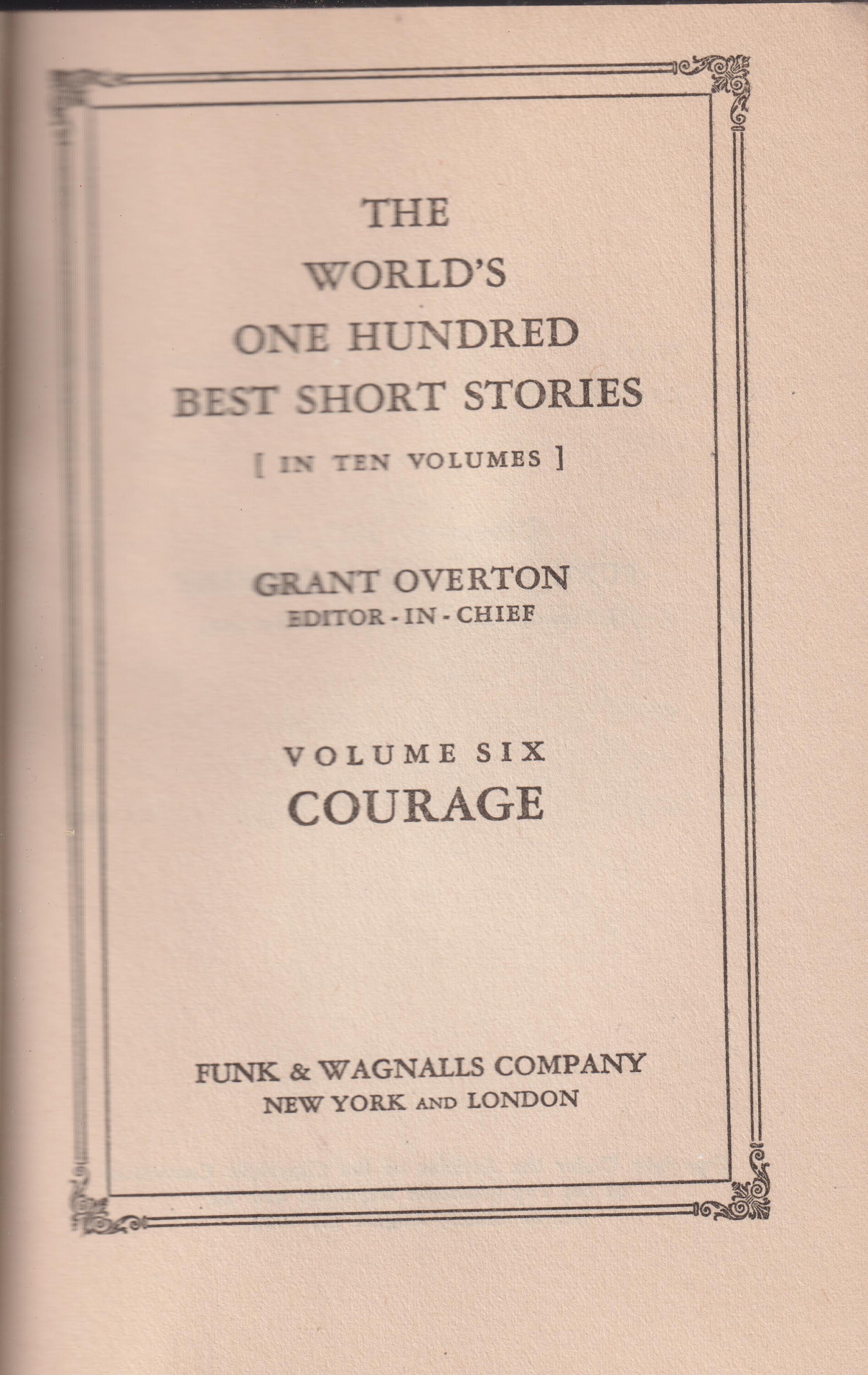 10 Volume Set of The World's 100 Best Short Stories (Antique Hardcover Complete Set) 1927