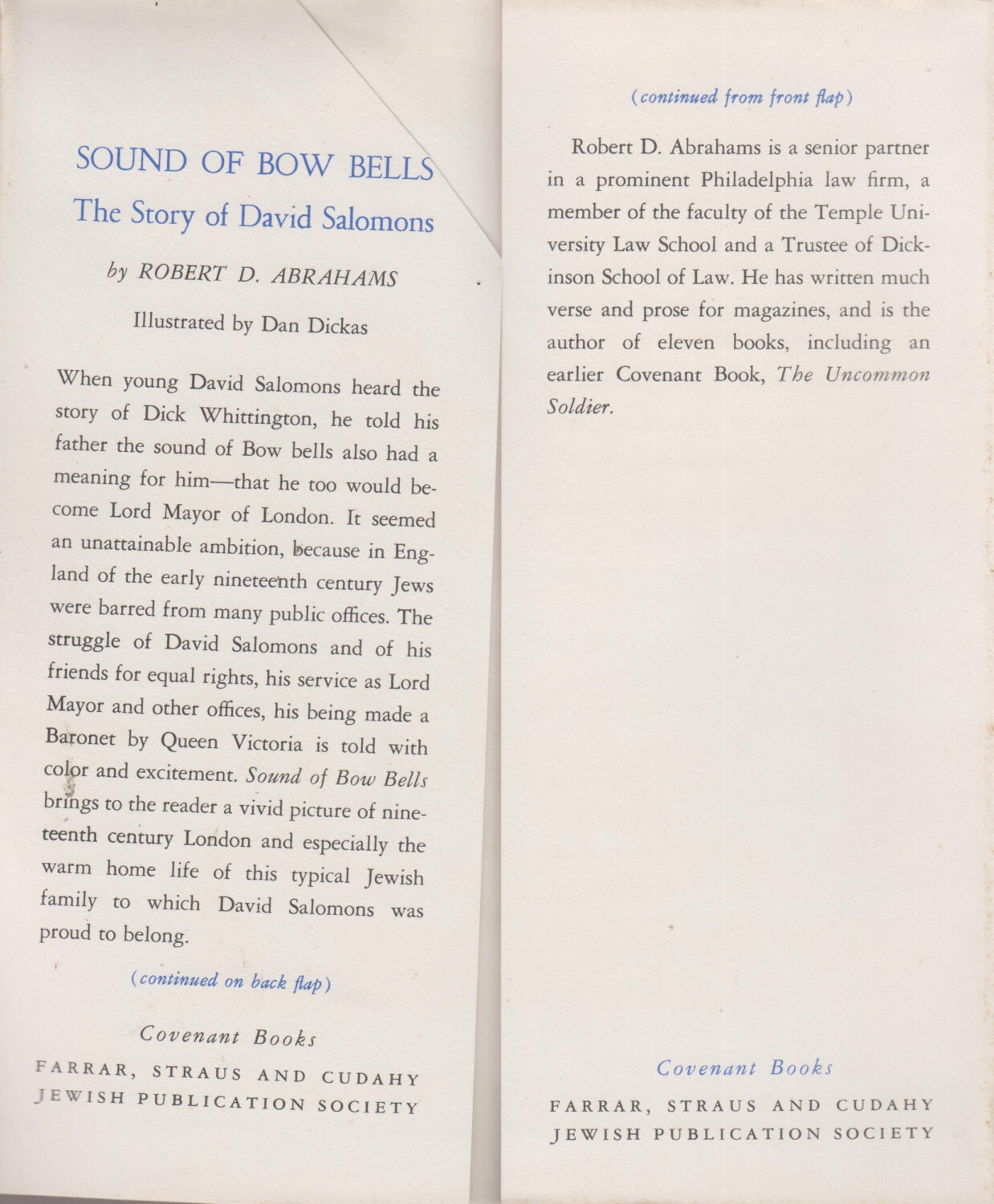 Sound of Bow Bells - The story of Sir David Salomons by Robert D ...