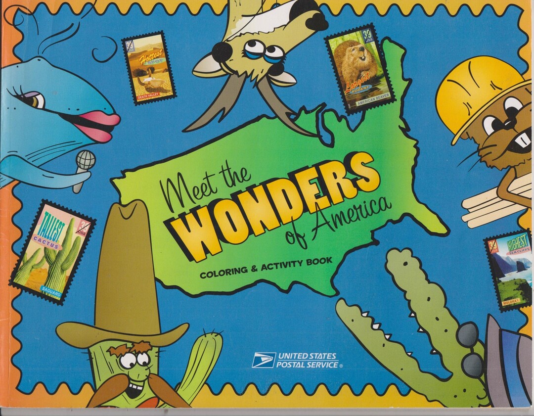 US Postal Service Meet the Wonders of America Coloring & Activity Book ...