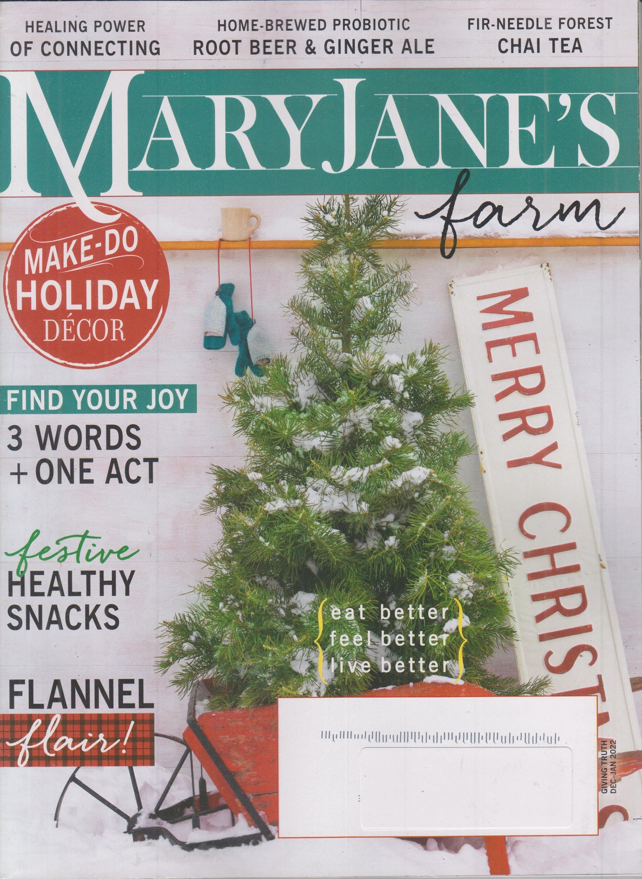 Mary Jane's Farm December 2021 January 2022 Make Do Holiday Decor, Find ...