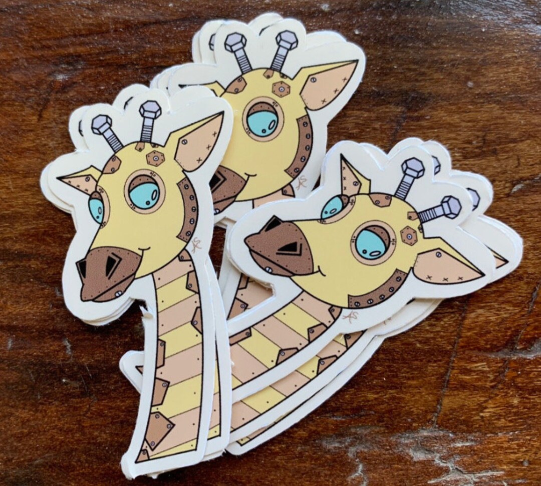 Cute Giraffe Sticker // Robot Giraffe // Vinyl Sticker // Kids - Etsy