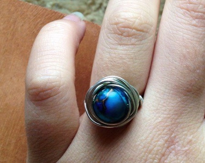 Blue Imperial Jasper Ring - Etsy