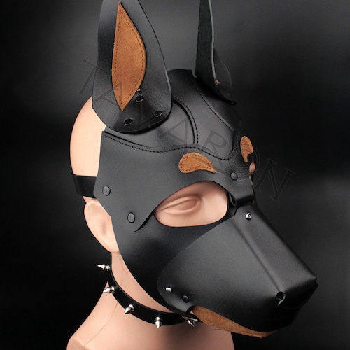 Leather Dog Mask Puppy Play Hood - Etsy