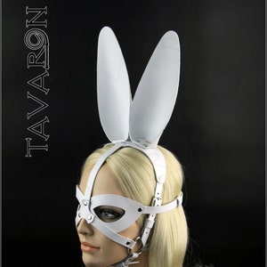 White Leather Bunny Mask, Leather Rabbit Mask - Etsy