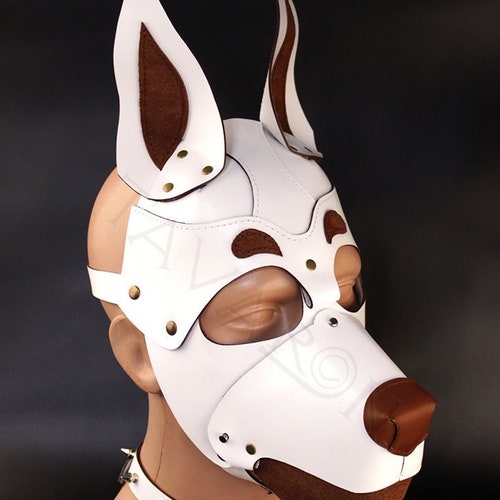 Leather Dog Mask Puppy Play Hood - Etsy