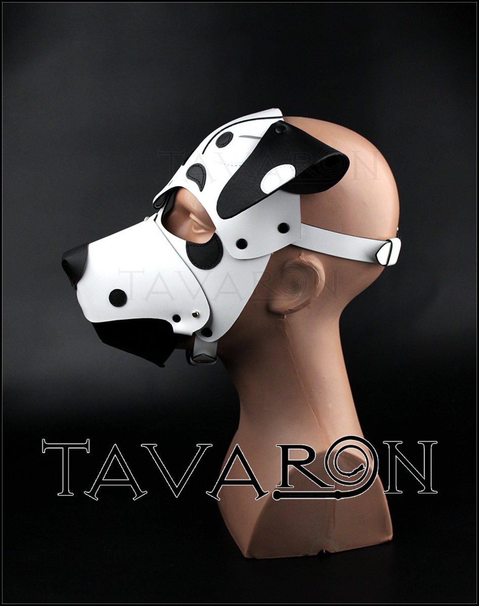 Dalmatian Leather Mask Leather Dog Mask Dog Hood Pet Play - Etsy