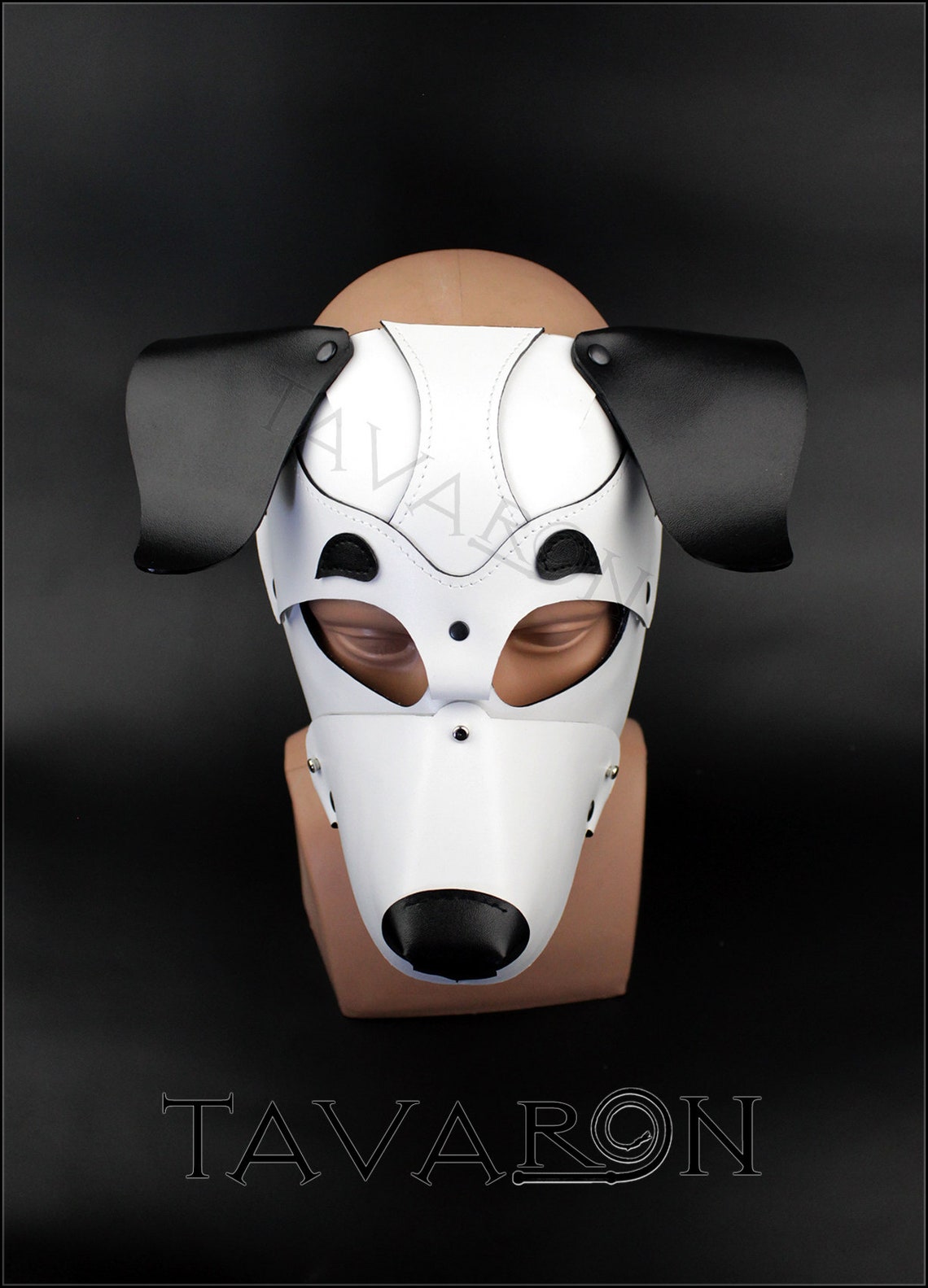 White Leather Dog Mask, Leather Pup Hood, Pet Play Hood - Etsy