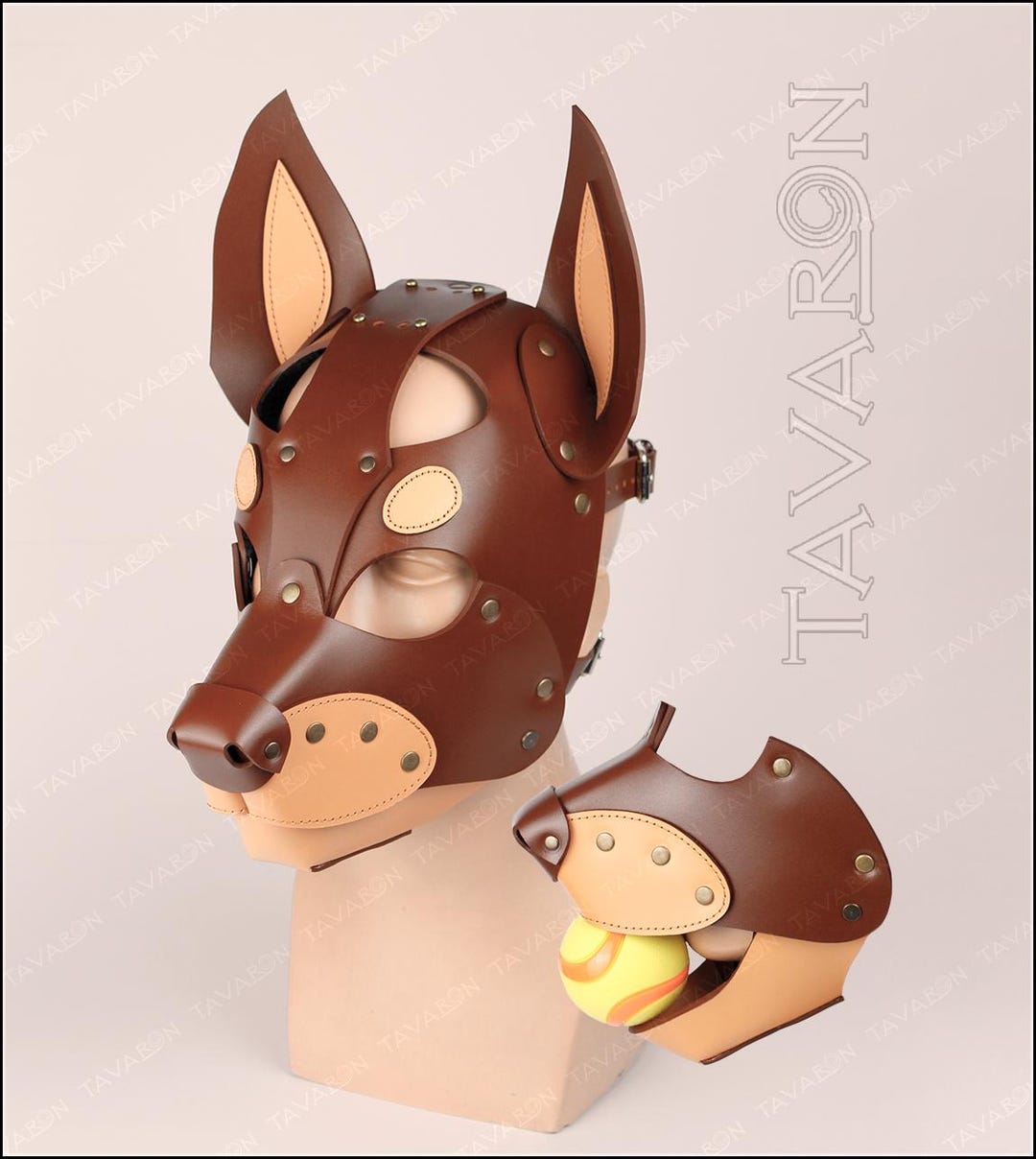 Leather Red Doberman Mask, Pup Hood With a Moving Jaw - Etsy