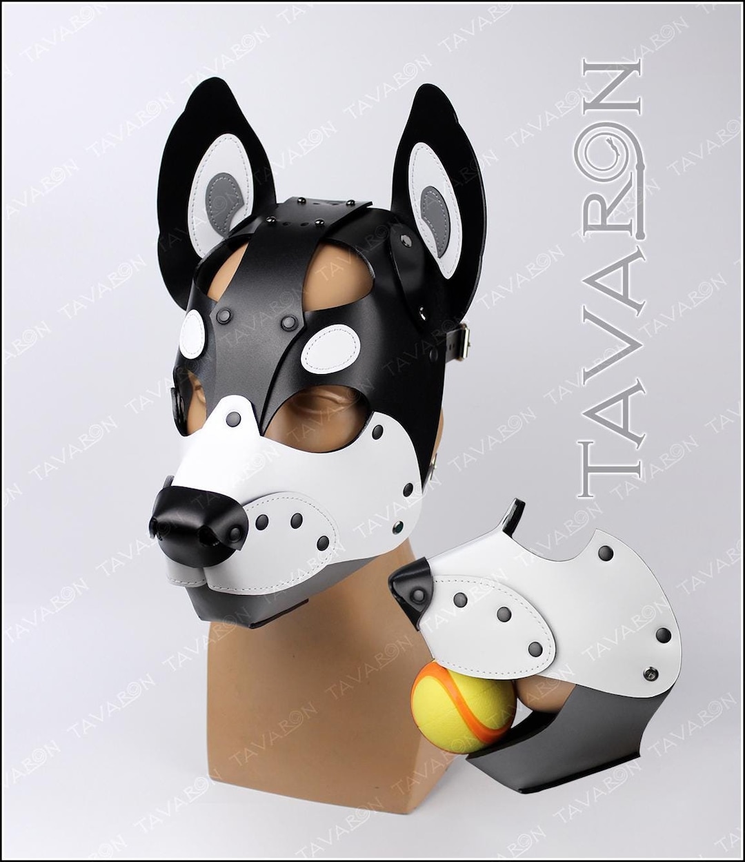 Leather Husky Mask, Leather Dog Mask, Leather Pup Hood, Moving Jaw Mask ...