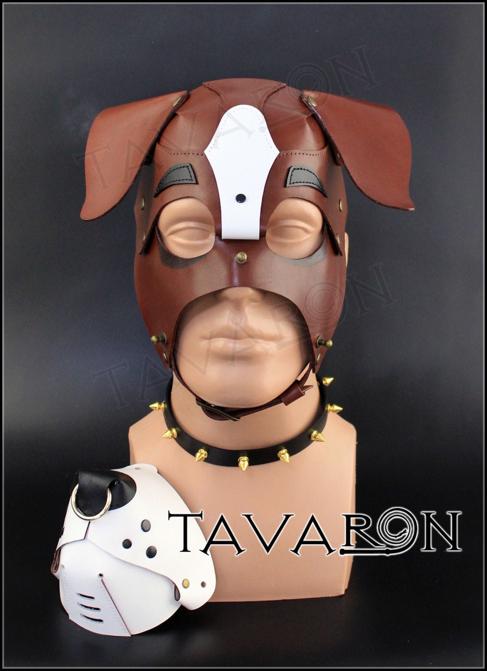 Custom leather pet play hood Leather dog mask Pup play | Etsy