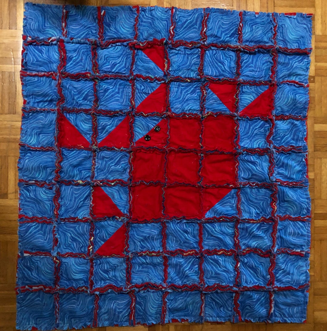 Crab Turtle Reverisible Rag Quilt - Etsy