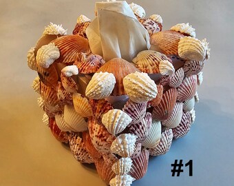Tissue Box Cover, Rectangle, Colorful Sea Shells Fabric Tissue Box ...
