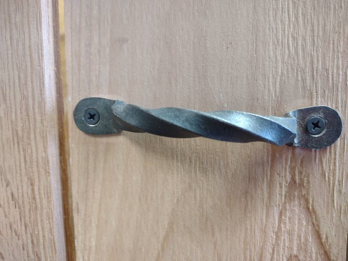 Hand Forged Twisted Drawer Pulls With Free Shipping - Etsy