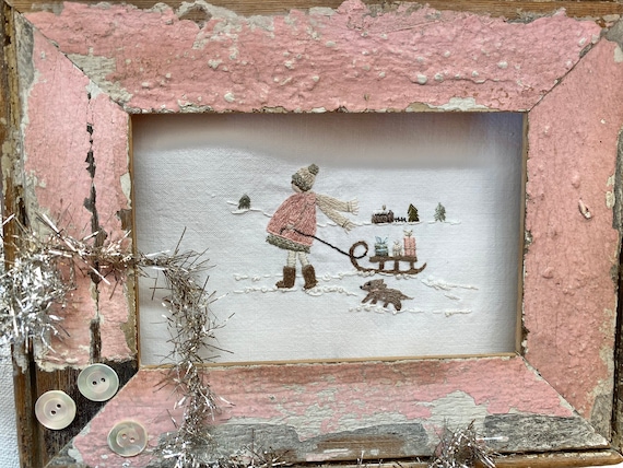 Girl in the Snow PDF Embroidery Pattern | Etsy