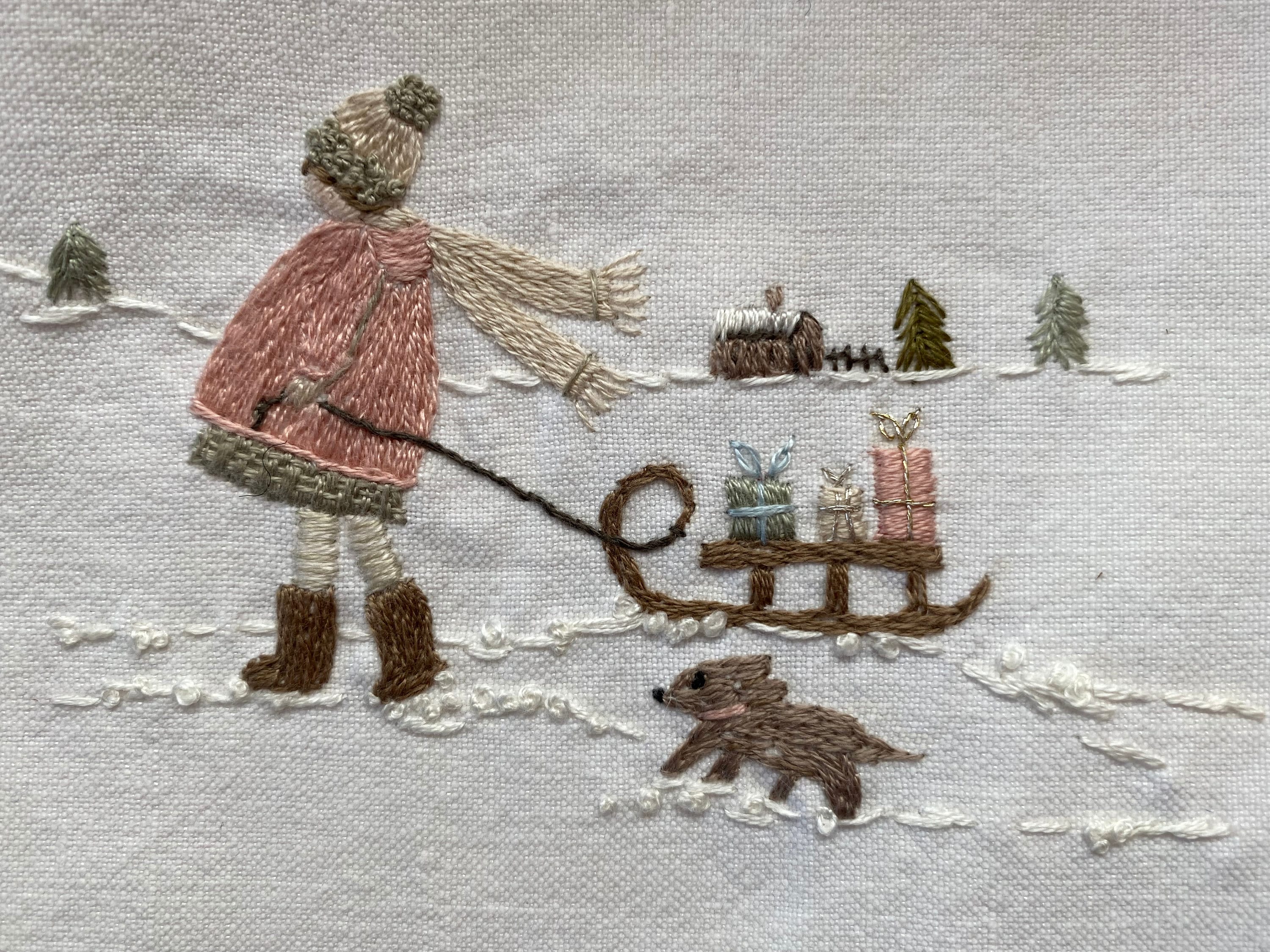 Girl in the Snow PDF Embroidery Pattern - Etsy