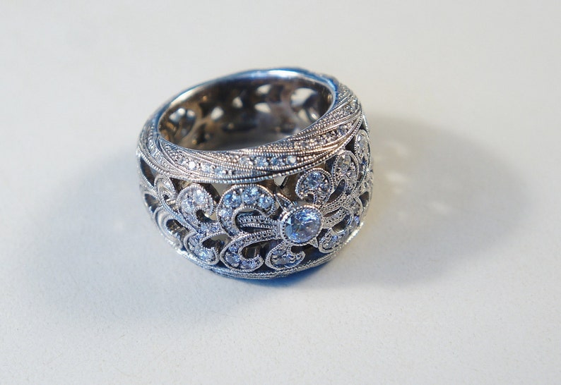 Extremely Large Diamond Ring 18K White Gold Very Big Ring Diamond Ring ...