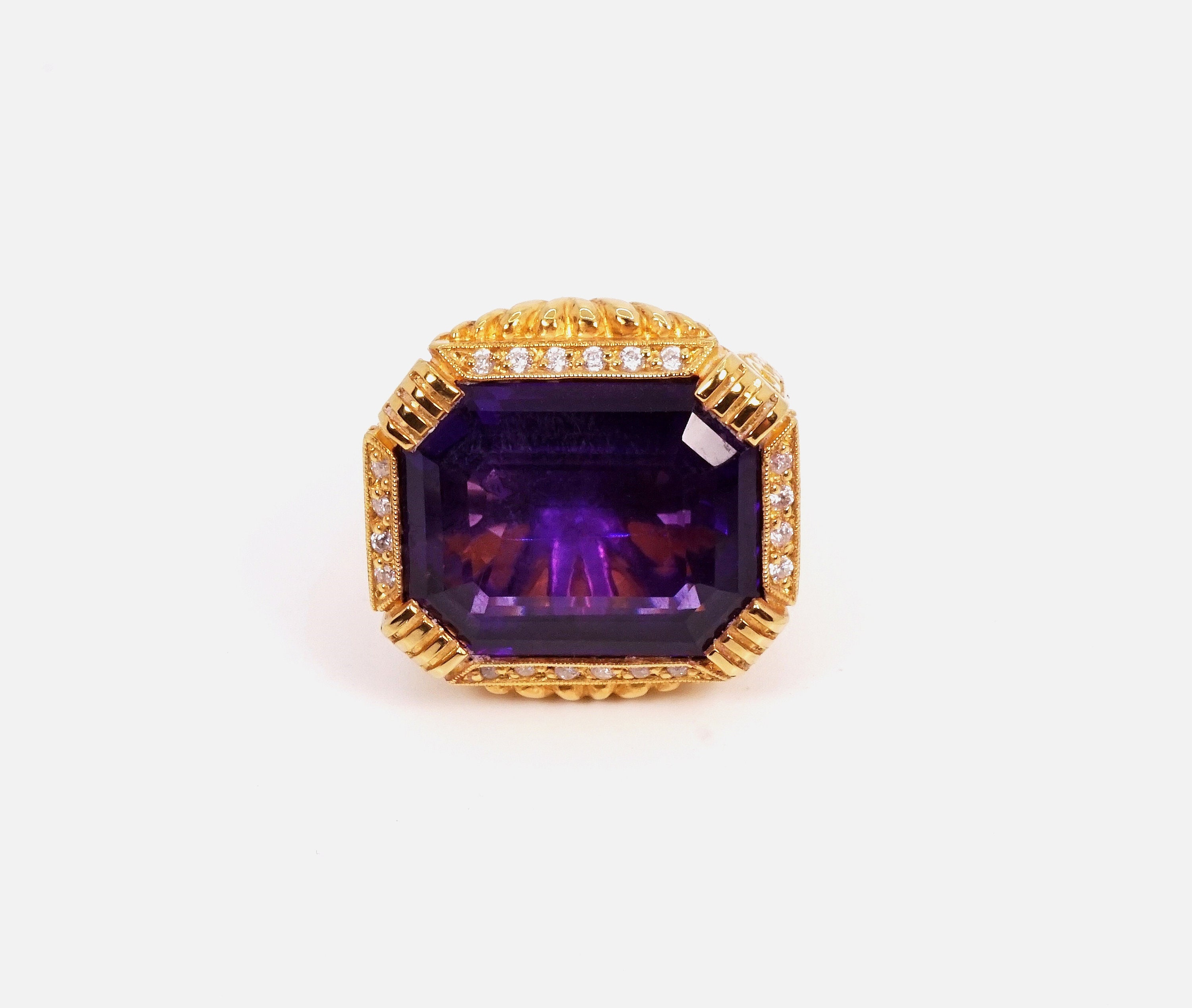 Oversize Ring – Very Big Ring - Large Ring - Gold-diamond Bishop Ring ...