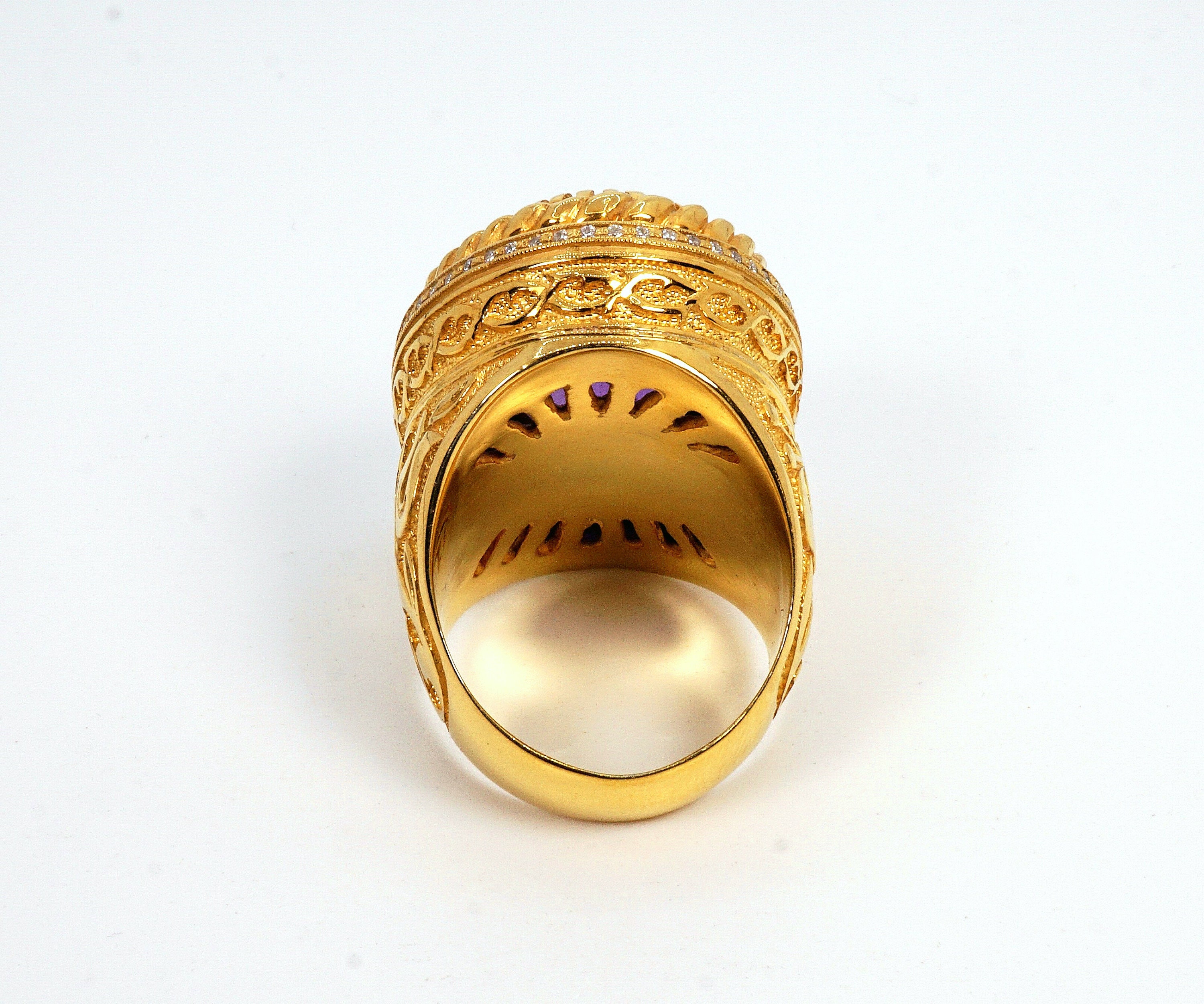 Oversize Ring Very Big Ring Large Heavy Ring Gold-diamond Bishop Ring ...