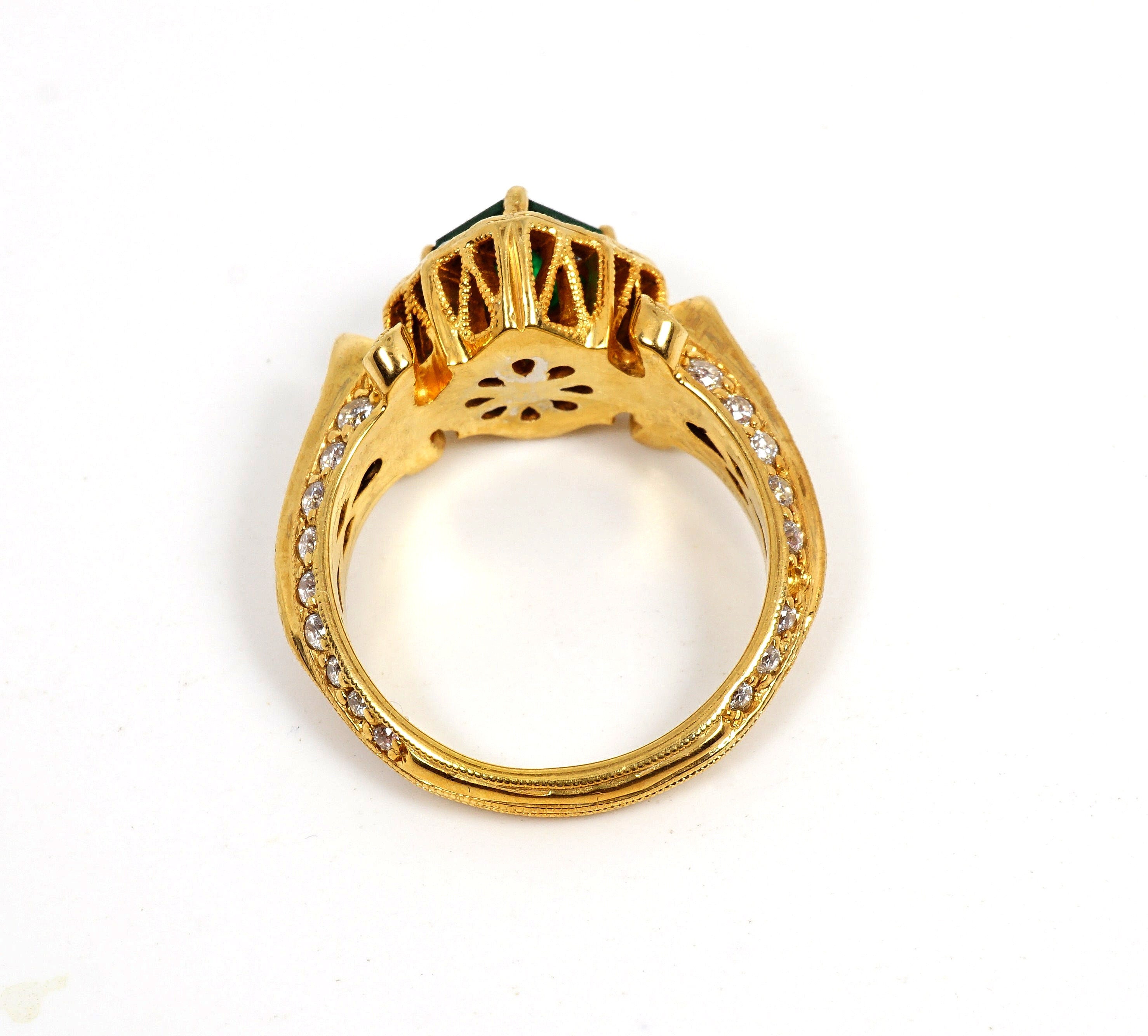 14K Gold Engagement Ring – Emerald Engagement Ring – Square Stone ...