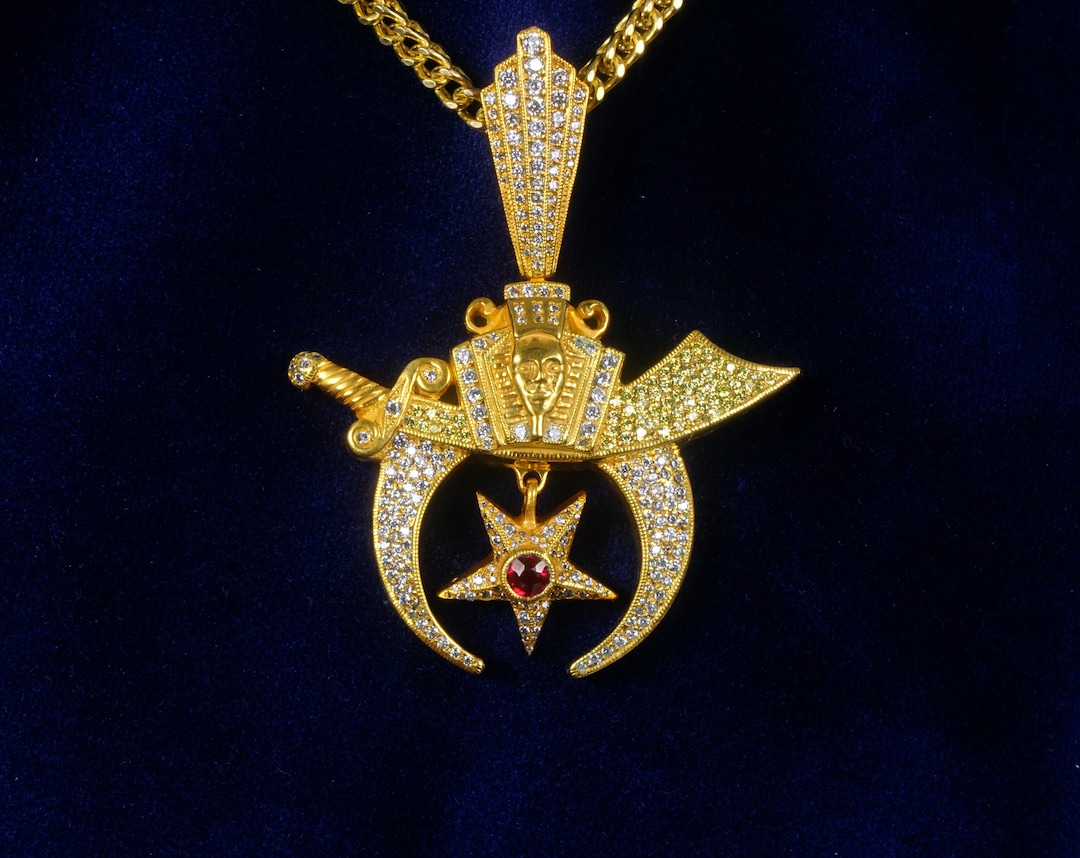 Masonic Pendant, Masonic Symbol, 14K Gold Pendant, Big Heavy Pendant ...
