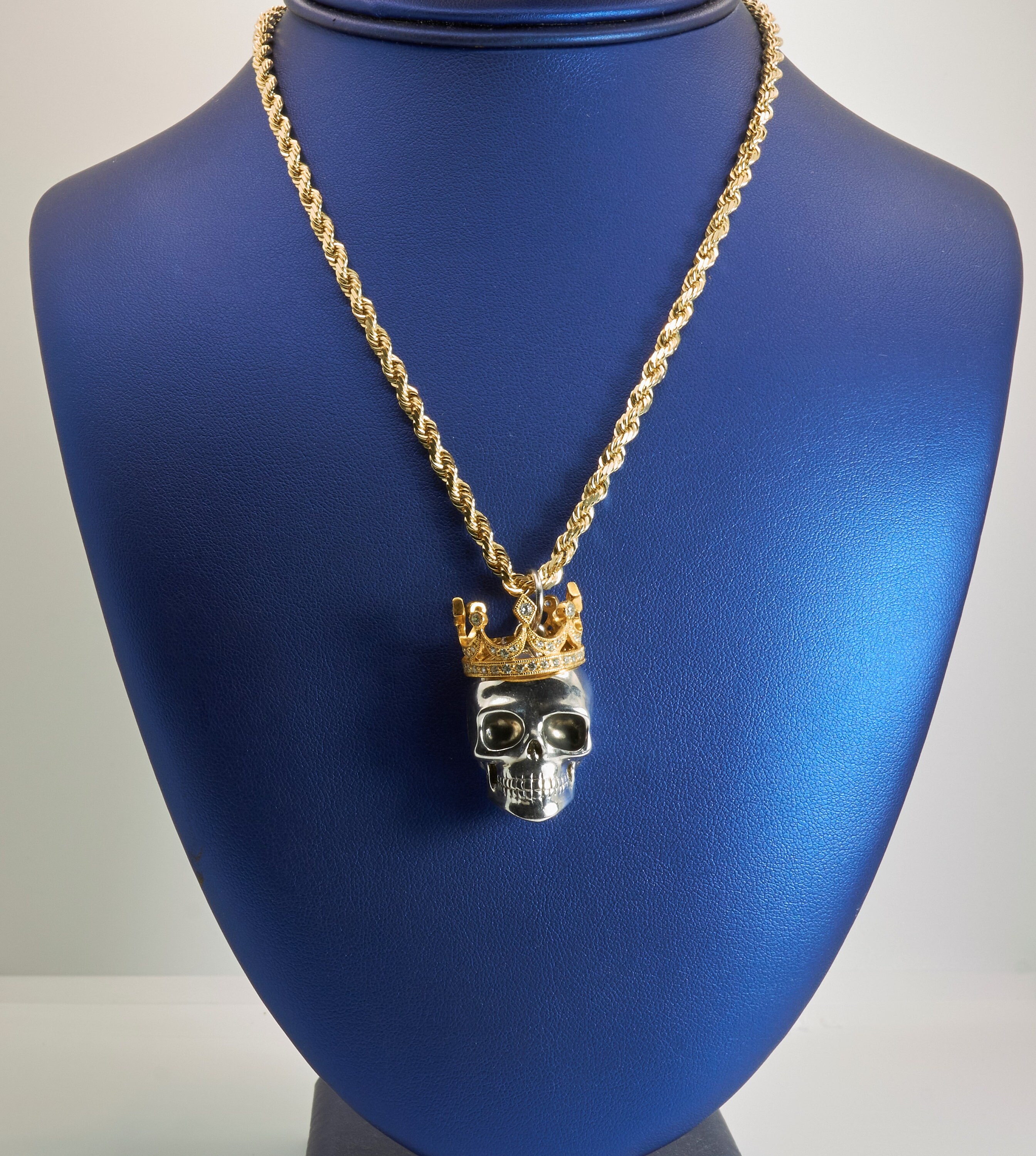 Scull and Crown, Infernal Charm, Mystique Pendant, White and Yellow ...