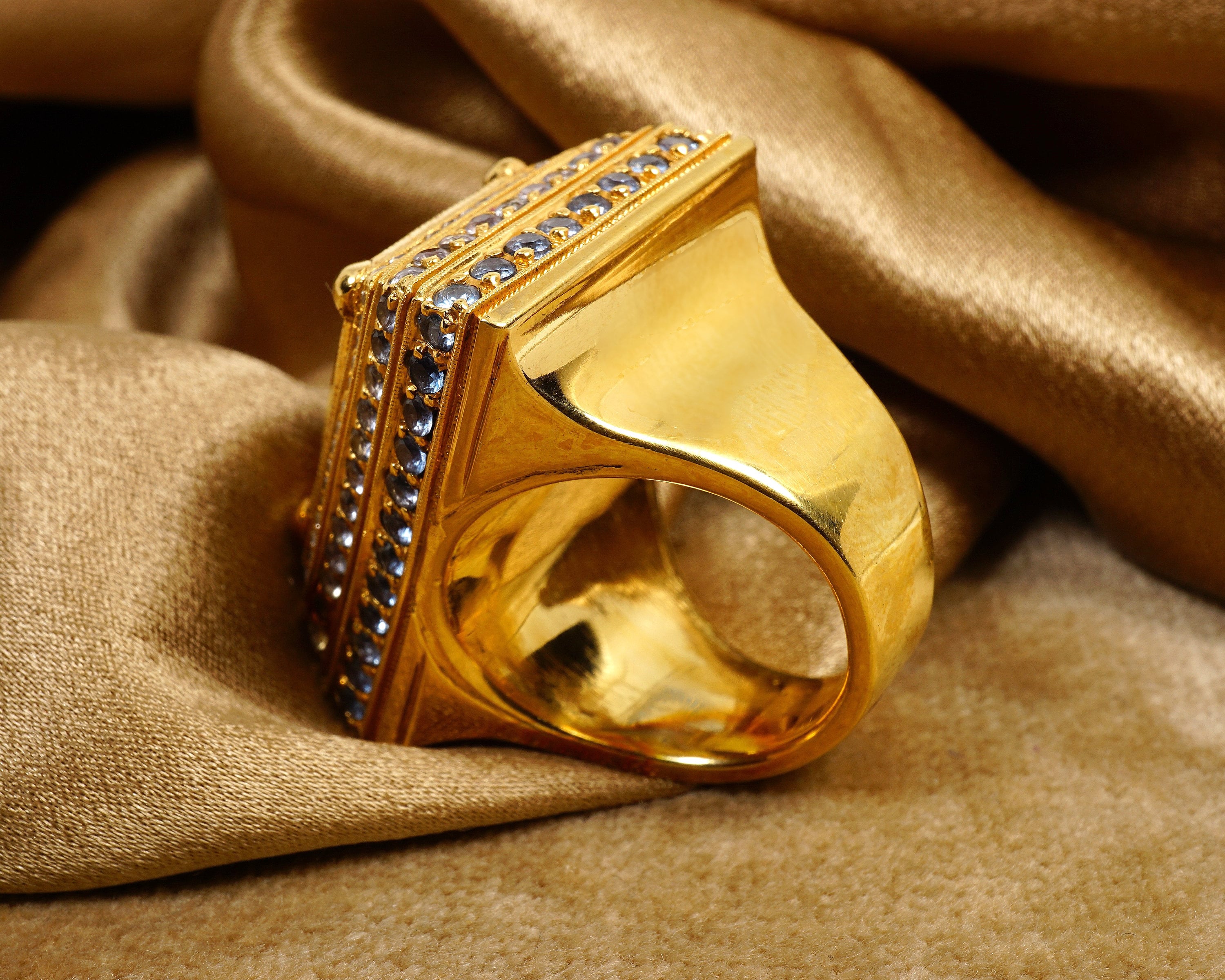 Giant Ring Oversize Ring Very Large Ring 14K Yellow Gold Ring Citrine ...