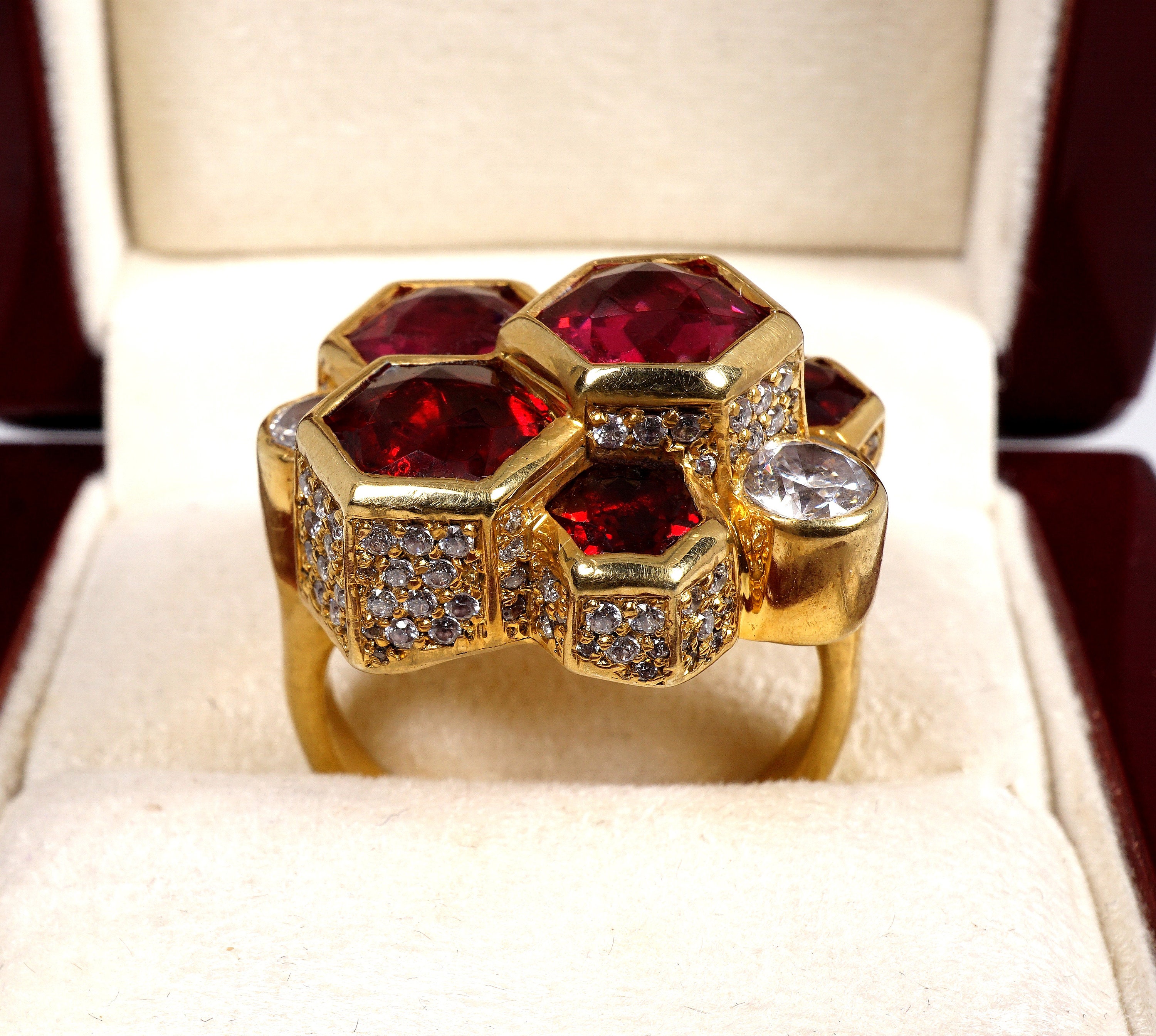 Oversize Ring Big Cocktail Ring Large Heavy Ring Art Deco Ring Multi ...