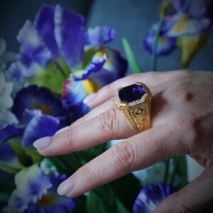 Oversize Ring – Very Big Ring - Large Ring - Gold-diamond Bishop Ring ...