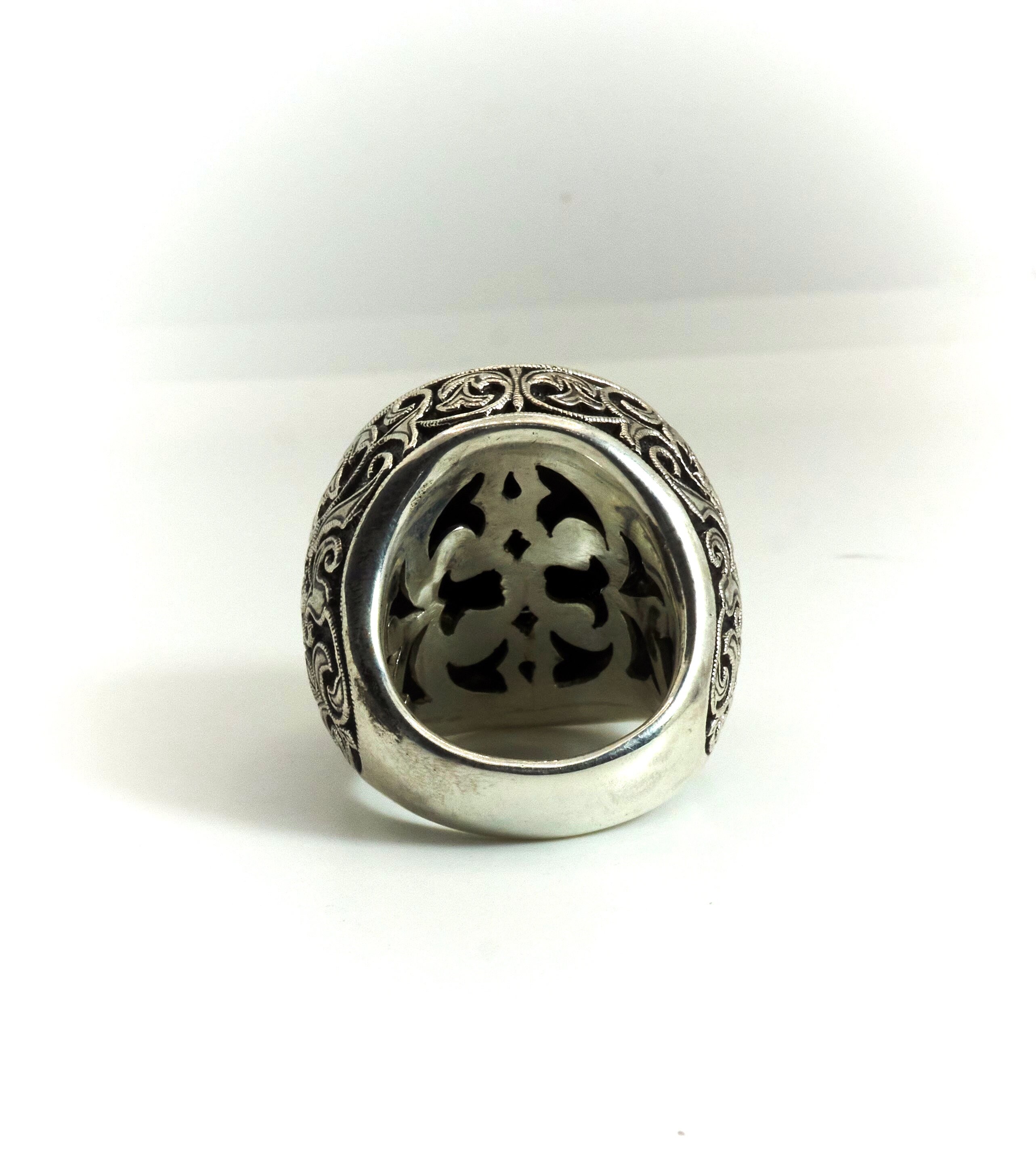 Very Big Ring Signed Ring Monogram Ring Big Round Ring 925 - Etsy