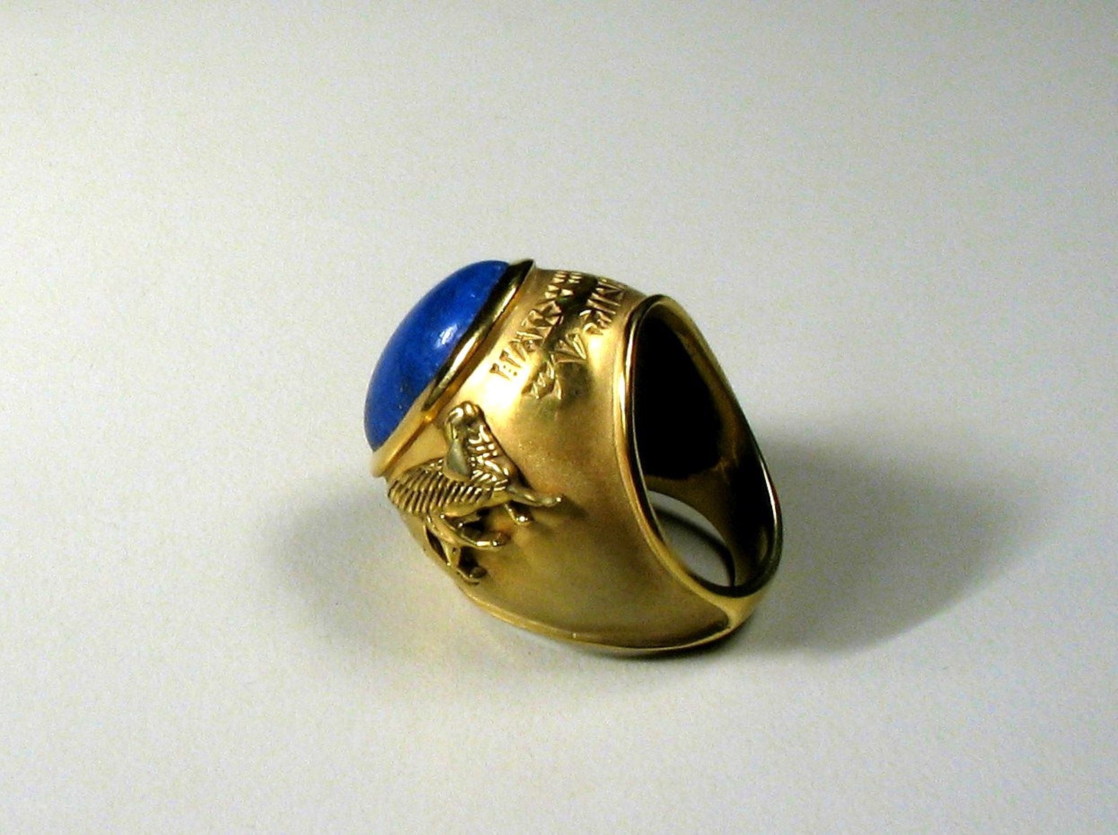 Babylon Ring - Assyrian Ring - Lapis Lasuli Ring - Ancient Ring - 14K ...