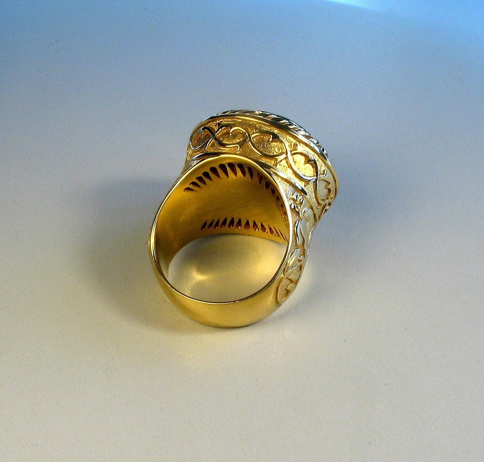 Bishop Ring - Gold Amethyst Ring - Men's Ring - 18K Gold Ring - Big ...