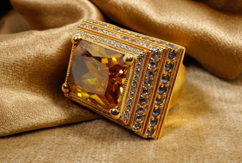 Giant Ring - Oversize Ring - Very Large Ring - 14K Yellow Gold Ring ...