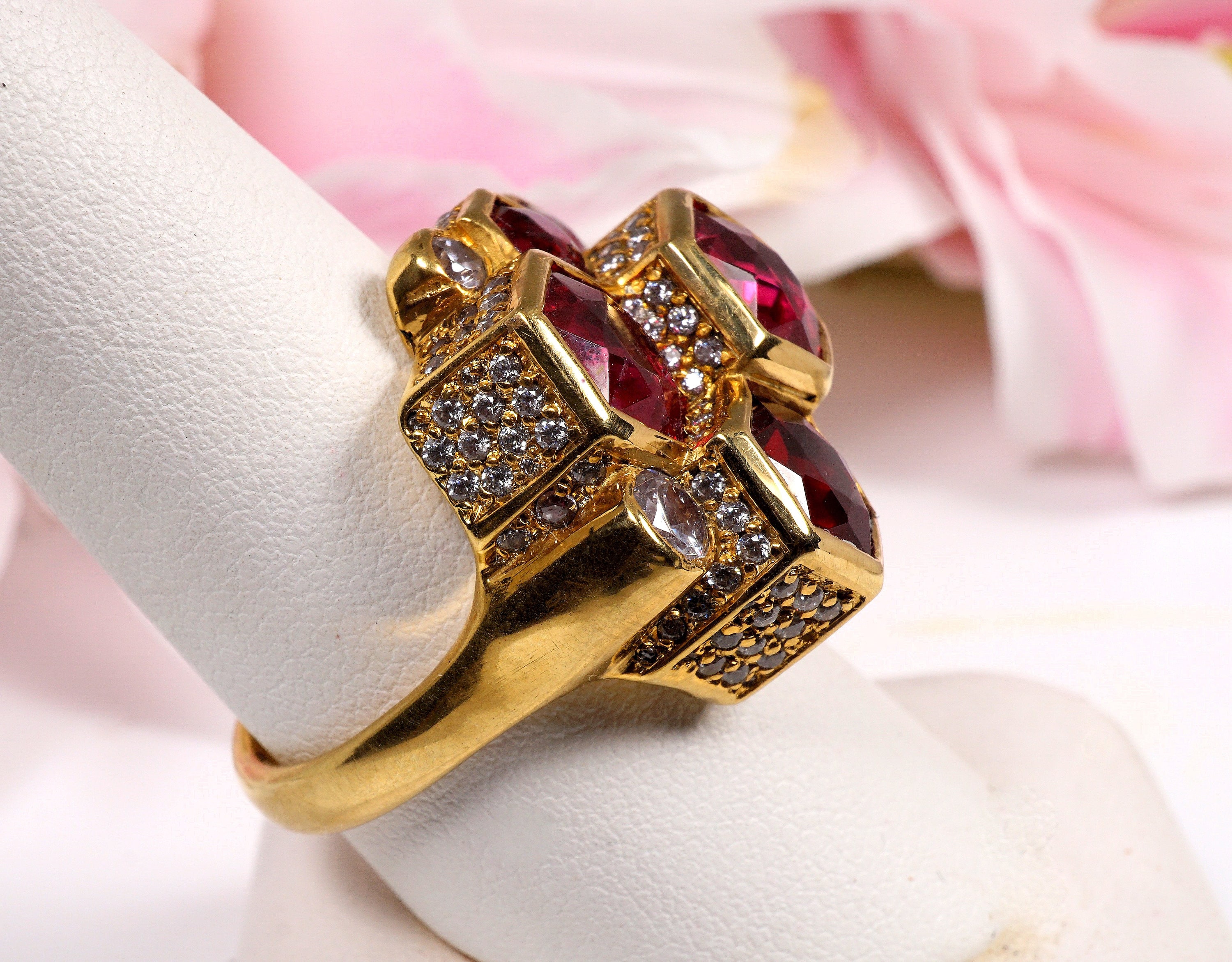 Oversize Ring Big Cocktail Ring Large Heavy Ring Art Deco Ring Multi ...