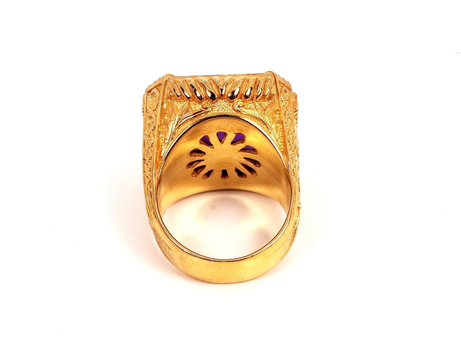 Oversize Ring – Very Big Ring - Large Ring - Gold-diamond Bishop Ring ...