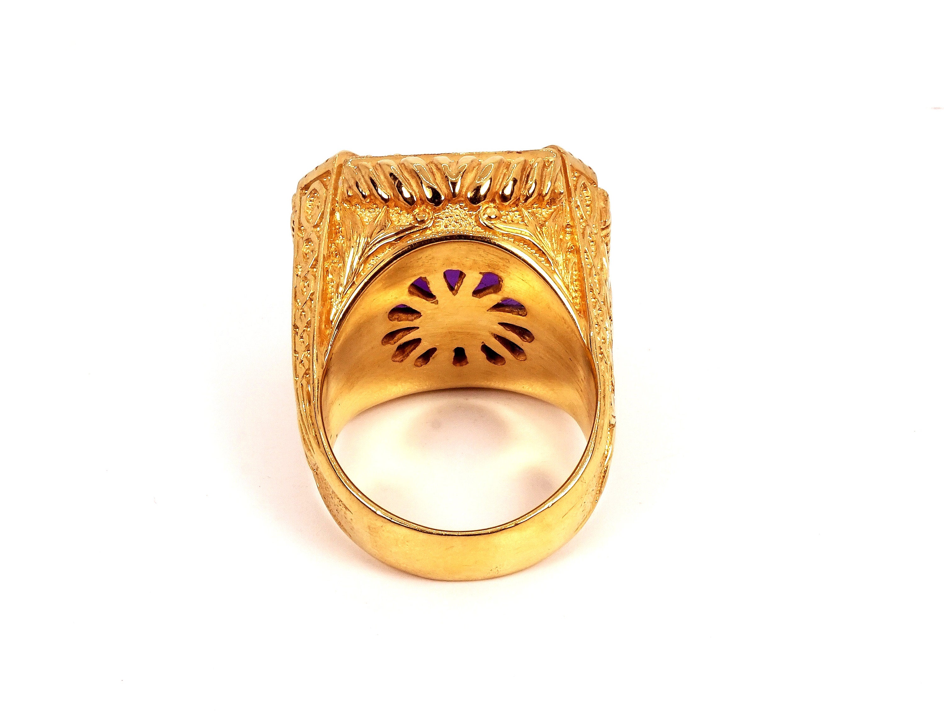 Oversize Ring – Very Big Ring - Large Ring - Gold-diamond Bishop Ring ...