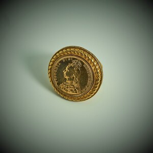 Coin Ring Big Men's Ring Heavy Ring Round Ring 14K - Etsy