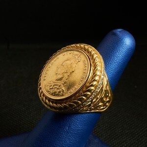 Coin Ring Big Men's Ring Heavy Ring Round Ring 14K - Etsy