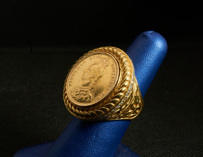 Coin Ring Big Men's Ring Heavy Ring Round Ring 14K - Etsy