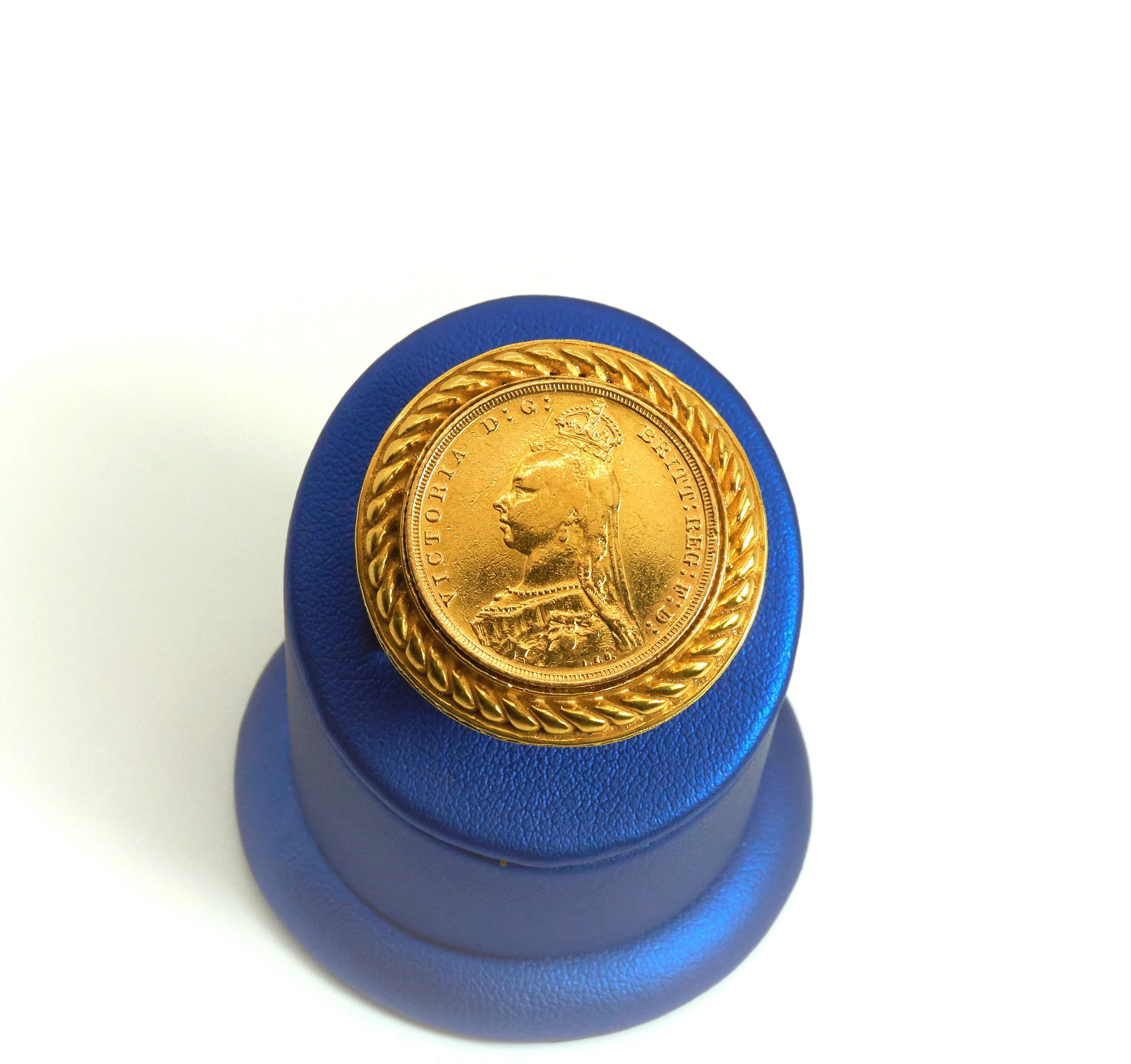 Coin Ring, Big Men's Ring, Heavy Ring, Round Ring, 14K Gold, Diamonds ...