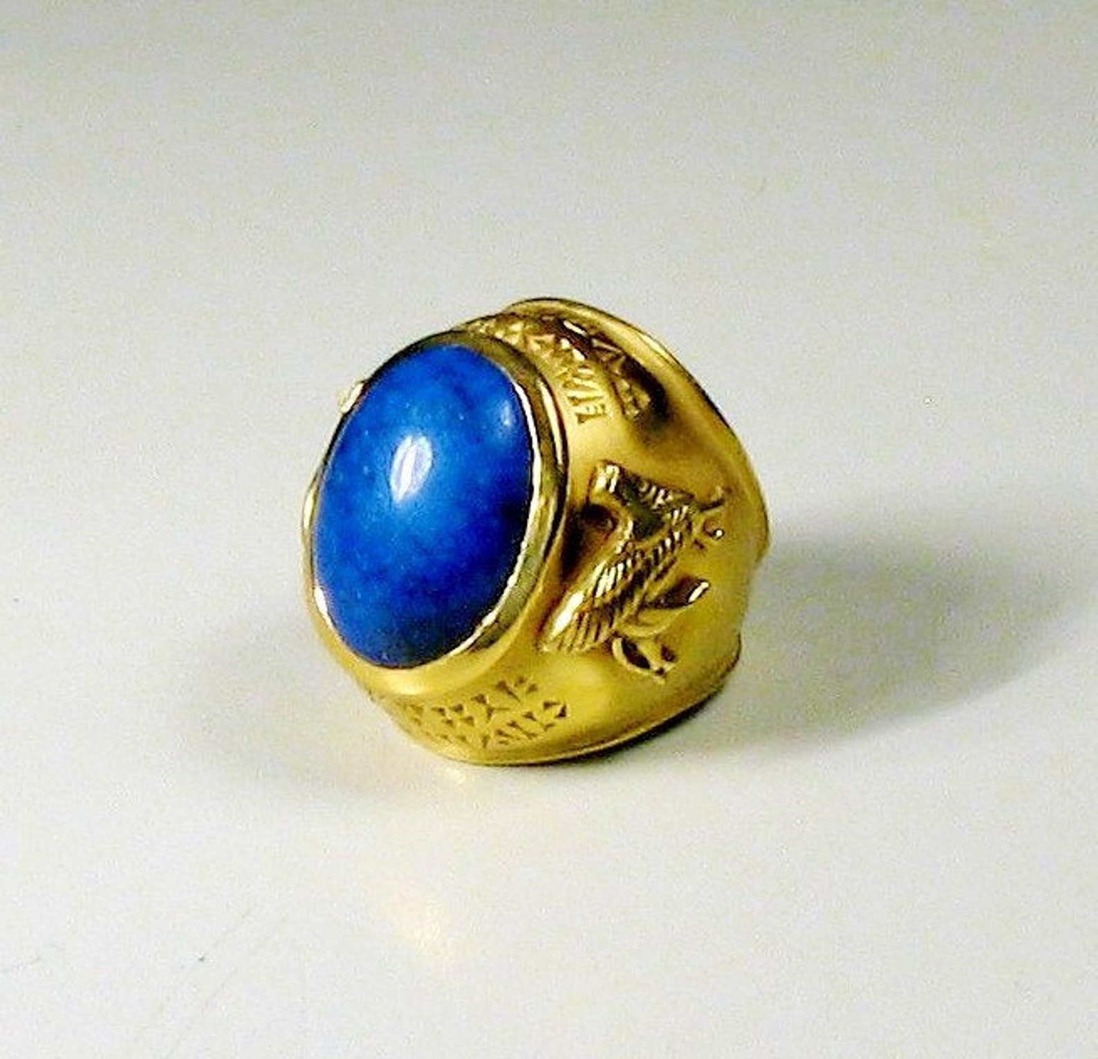 Babylon Ring - Assyrian Ring - Lapis Lasuli Ring - Ancient Ring - 14K ...