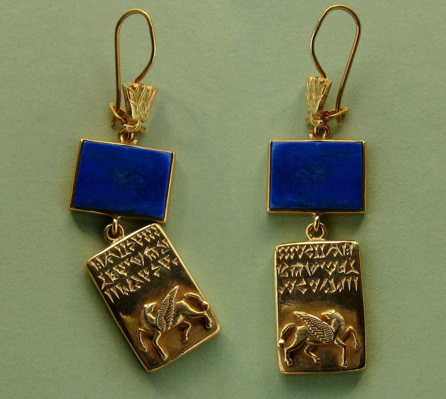 Ancient Earring Babylon Earring Assyrian Earring Lapis Lasuli Earring ...
